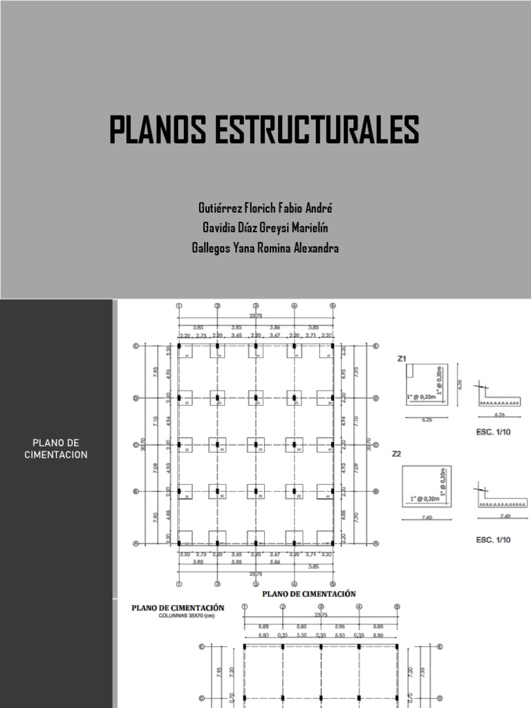 Planos Estructurales de Cimentación y Columnas | PDF