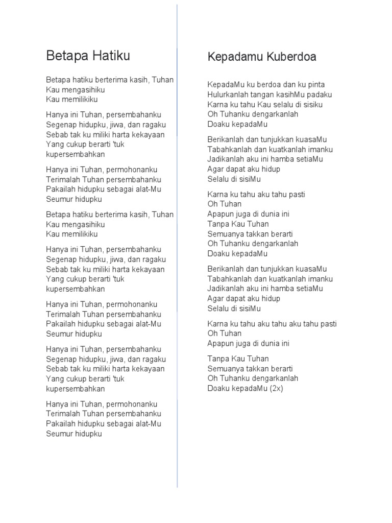 Betapa Hatiku | PDF