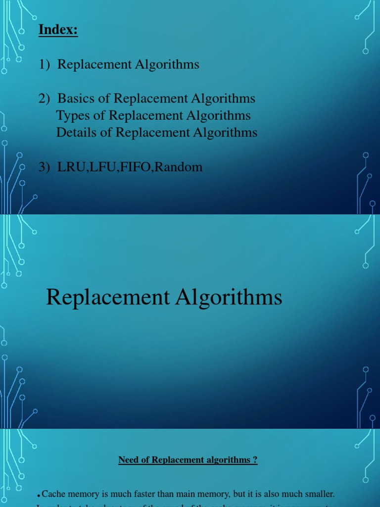 Replacement Algo | PDF | Cache (Computing) | Information Technology