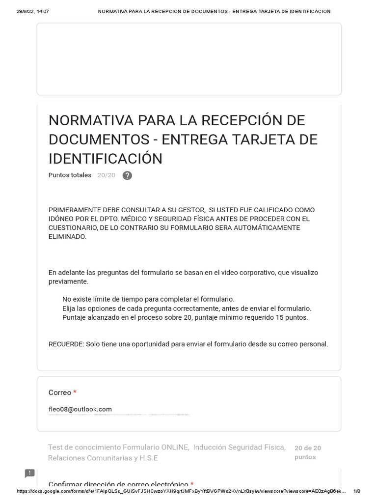 NORMATIVA PARA LA RECEPCIÓN DE DOCUMENTOS - ENTREGA TARJETA DE IDENTIFICACIÓN FREDDY LEONARDO ...