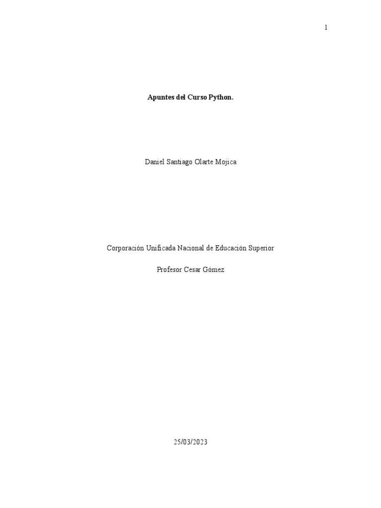 Apuntes Del Curso Python | PDF | Python (lenguaje de programación ...