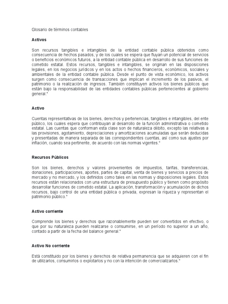 Glosario de Términos Contables | PDF | Contabilidad | Economias