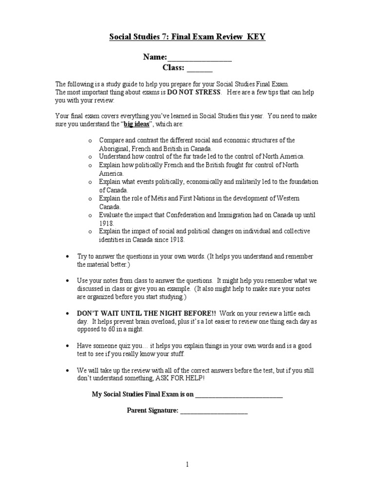7SS Final Exam Review KEY | PDF | New France | Métis