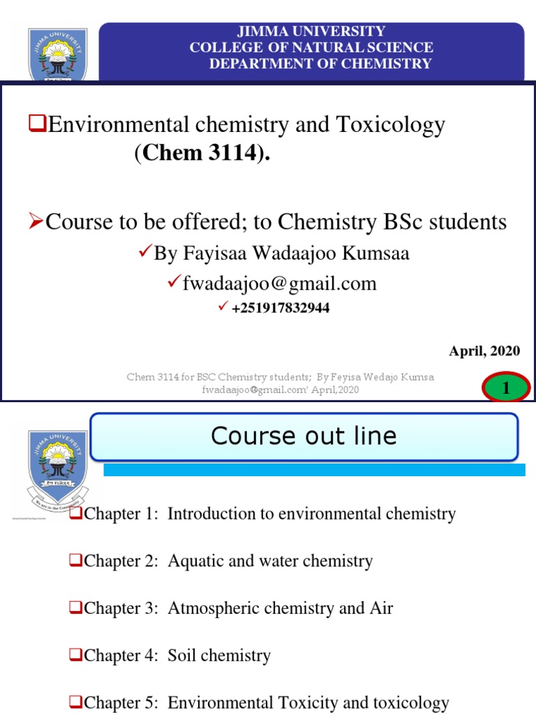 Environmental Chemistry Course Outline | PDF | Water | Properties Of Water
