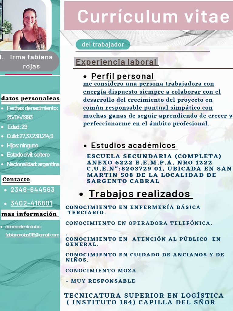 Currículum de Irma Rojas | PDF