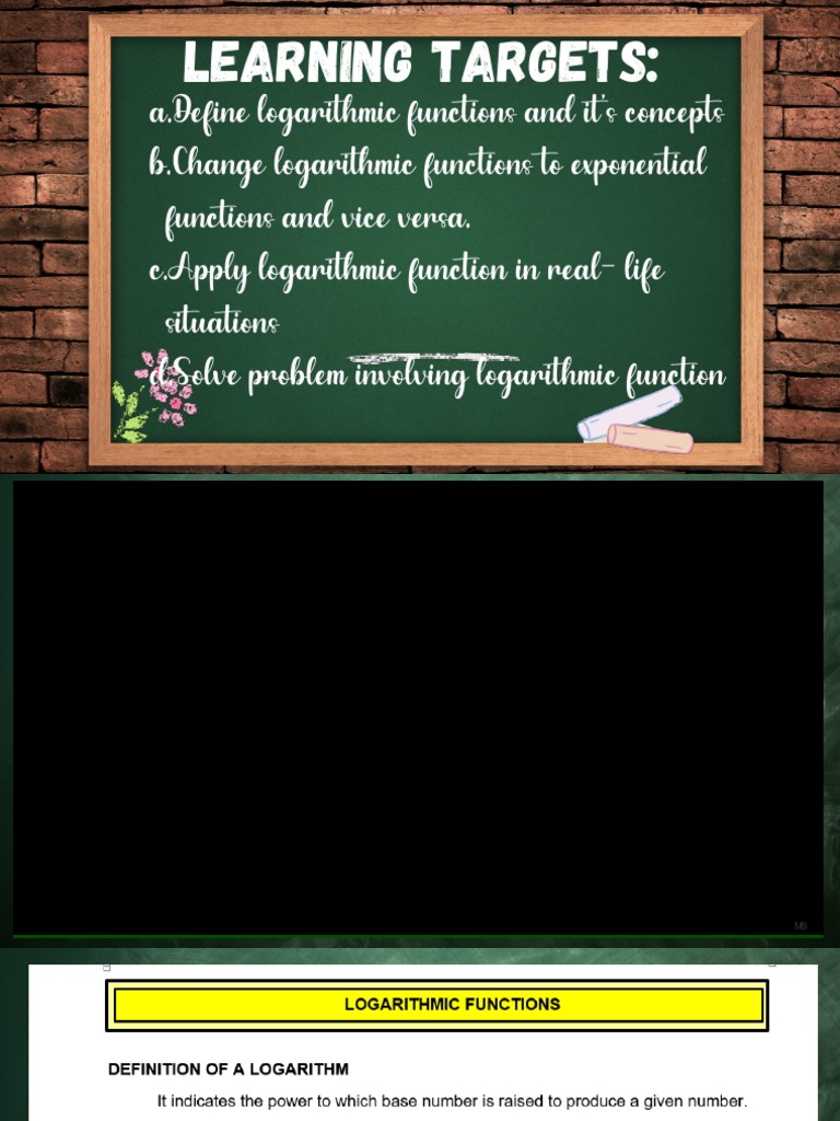 Logarithmic Functions Pdf Logarithm Exponential Function