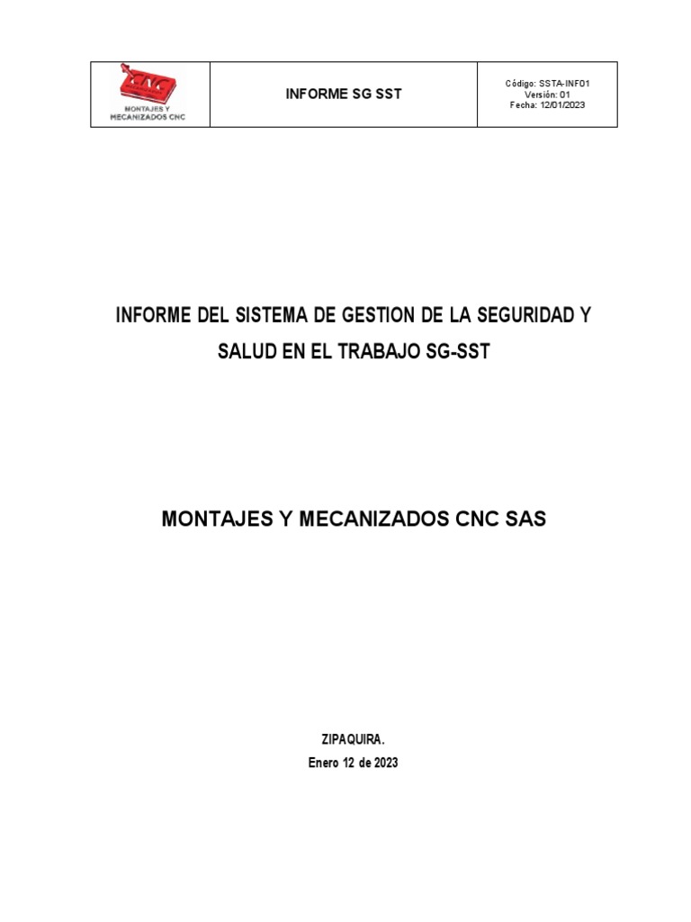 Ft-Informe SST | PDF | Seguridad y salud ocupacional | Valores