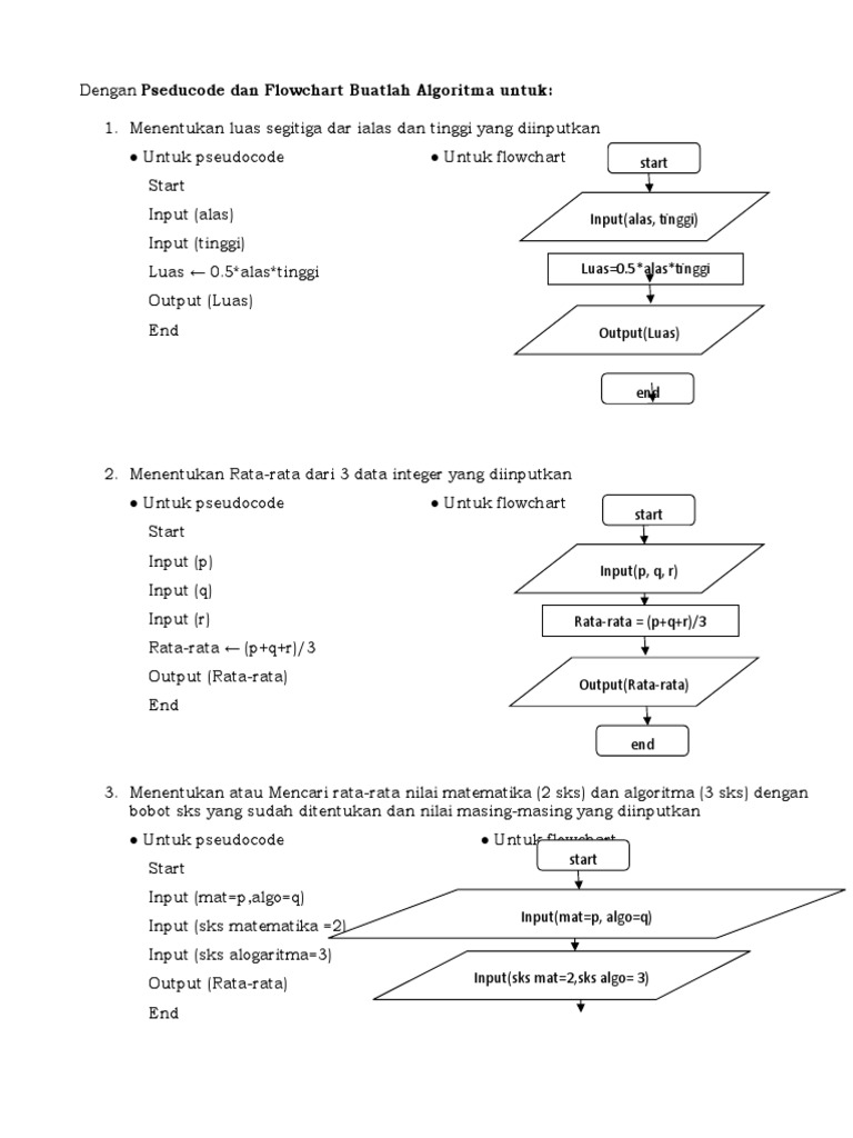 Tugas Pseducode Dan Flowchart | PDF
