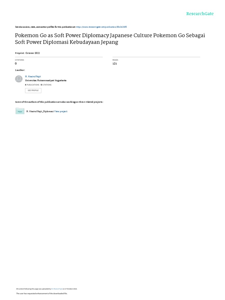 Pokémon Go: Japan's Soft Power Diplomacy | PDF | Pokémon