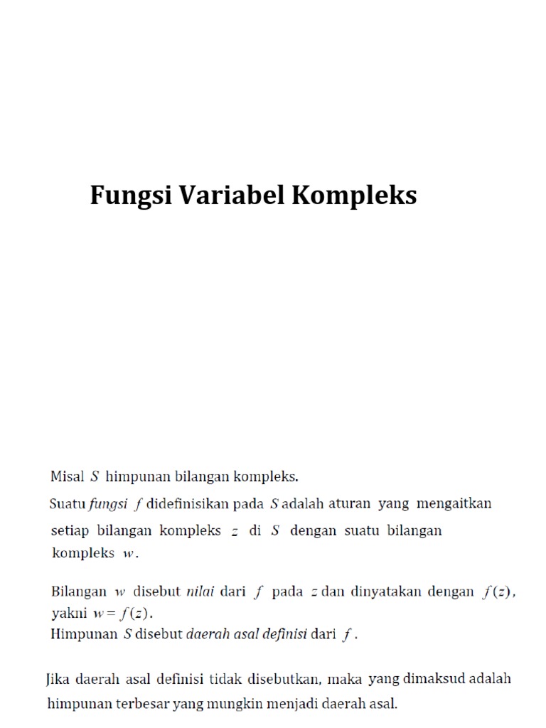 Fungsi Variabel Kompleks | PDF