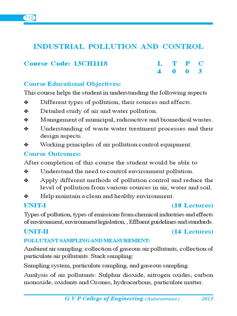 Industrial Pollution and Control | PDF | Sewage Treatment | Air Pollution