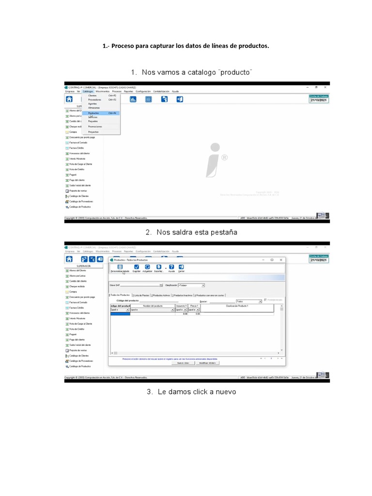 Proceso para Capturar Los Datos de Líneas de Productos. | PDF