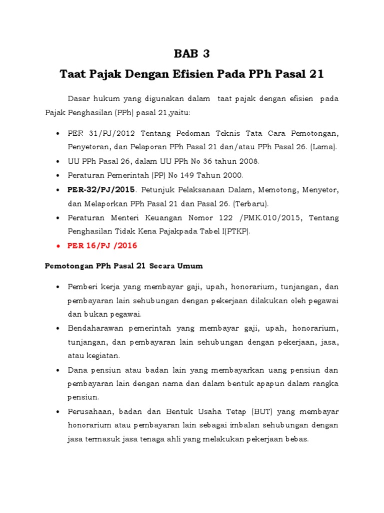 Taat Pajak PPh Pasal 21 yang Efisien | PDF