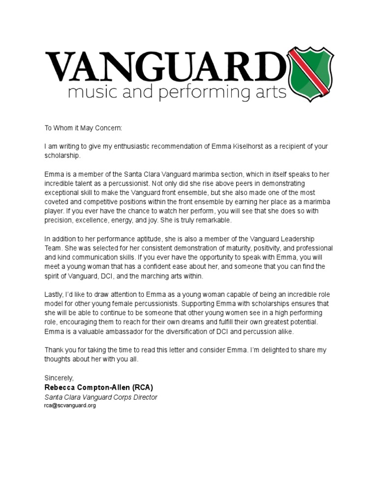 Rca Letter of Recommendation | PDF