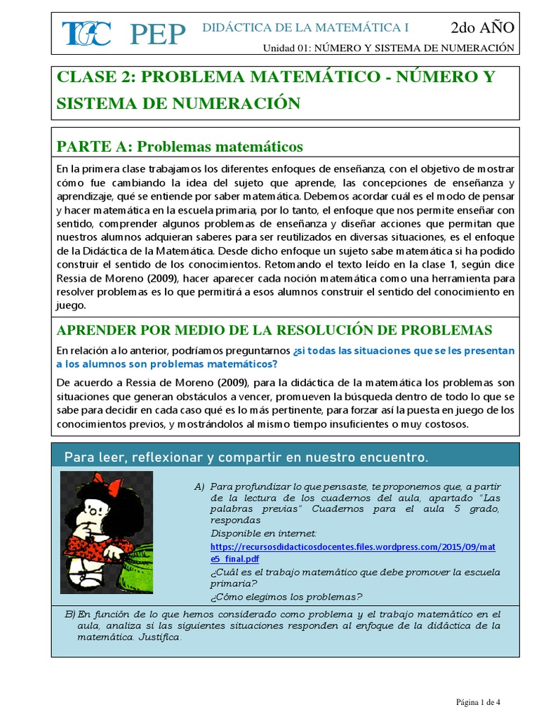 2.1 PEP DM1 U1 CLASE 2. 2023 Nmero y Sistema de Numeracion | PDF | Enseñando | Educación primaria
