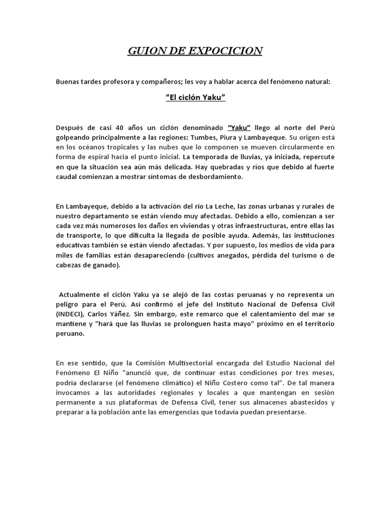 Guion de Expocicion | PDF