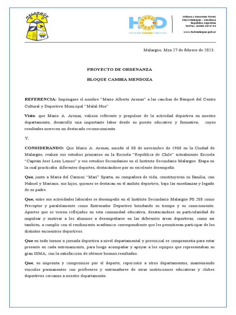 Canchas Mario Arenas | PDF | Deportes | Educación primaria