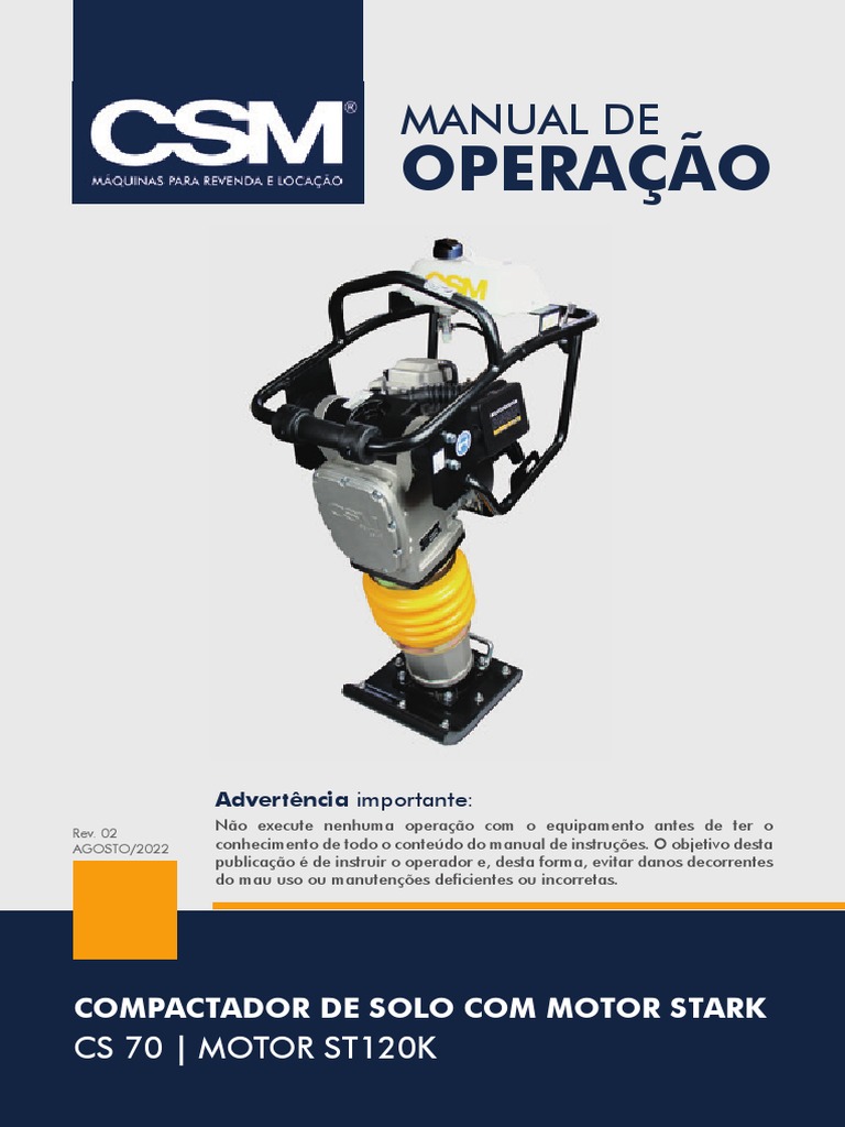 R01 - Manual Compactador CS70 Com Motor ST120K | PDF | Motores | Óleo de motor