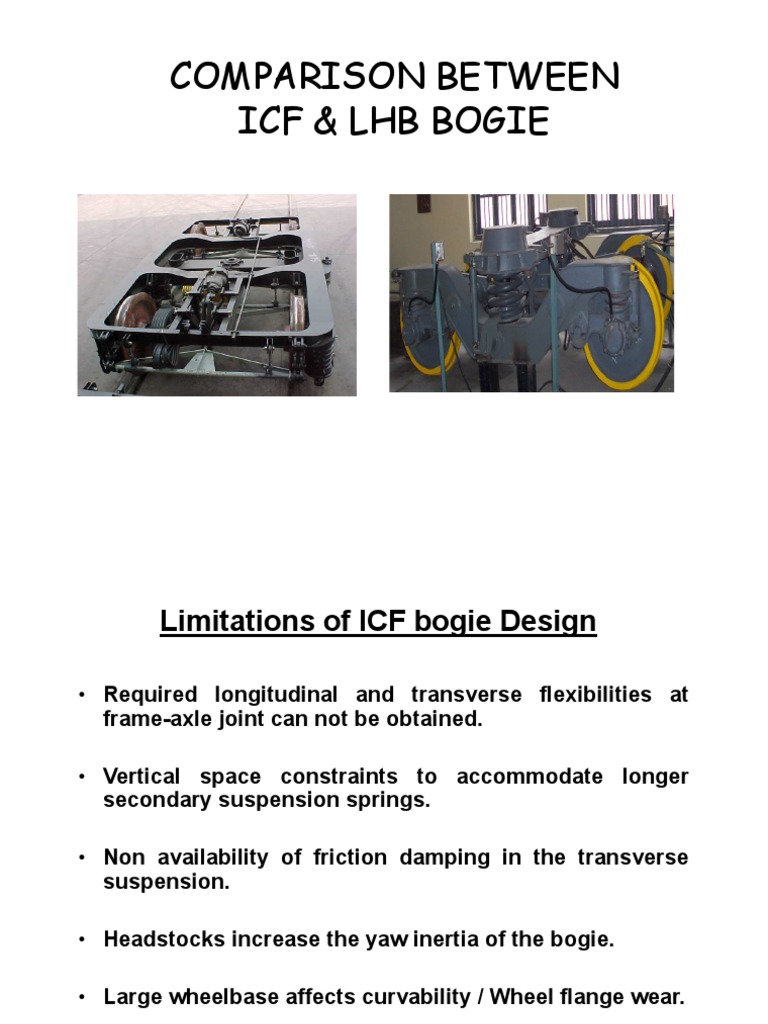ICF vs LHB Bogie: Key Differences | PDF | Vehicle Technology | Rail ...