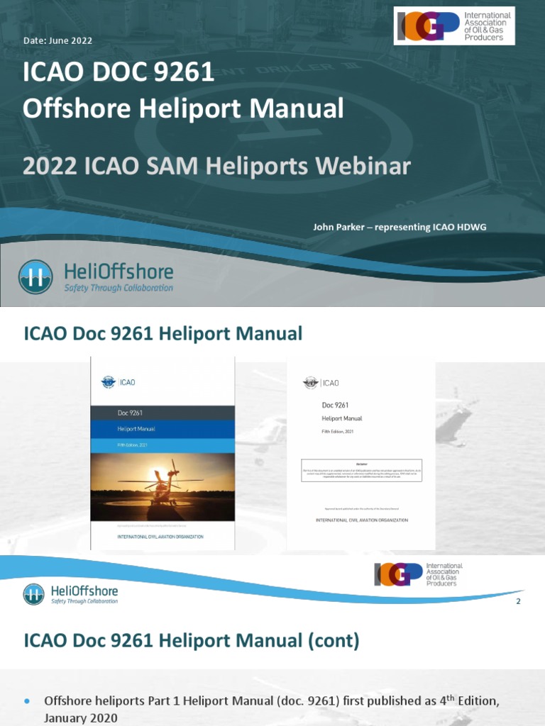 Icao Doc 9261 Offshore Heliport Manual: 2022 ICAO SAM Heliports Webinar ...