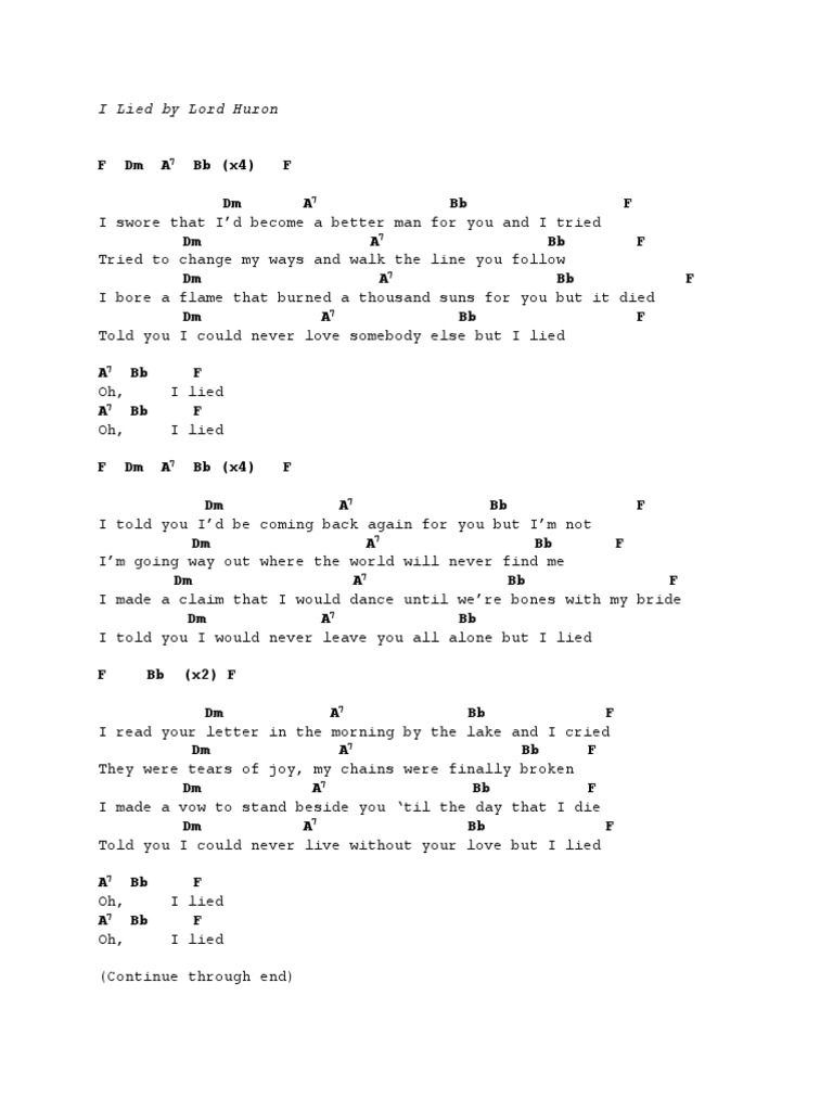 I Lied by Lord Huron | PDF