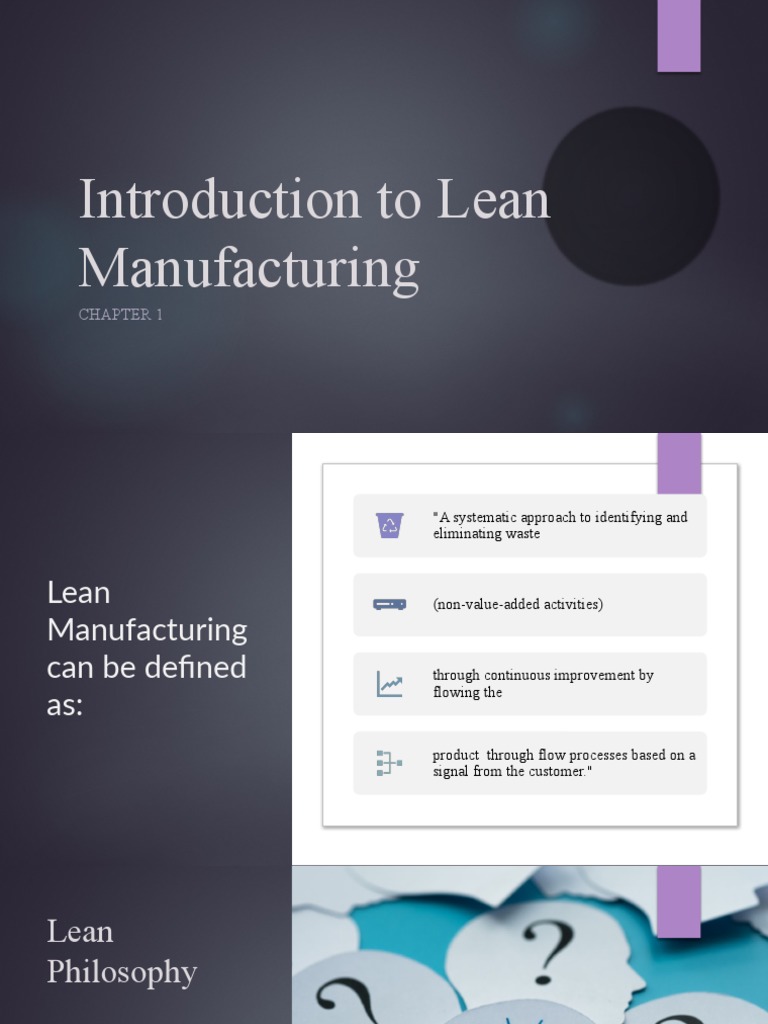 Lean Manufacturing Chapter 1 | PDF