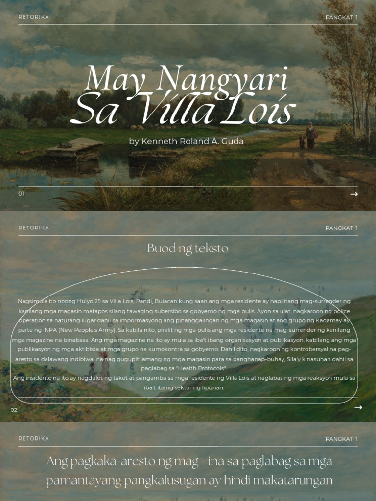 May Nangyari Sa Villa Lois: by Kenneth Roland A. Guda | PDF