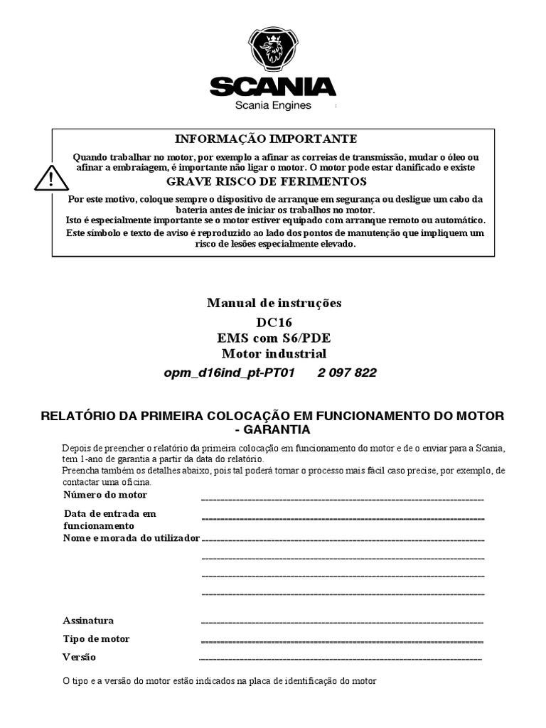 Scania DC 16 Utilizador | PDF | Motores | Turbocompressor