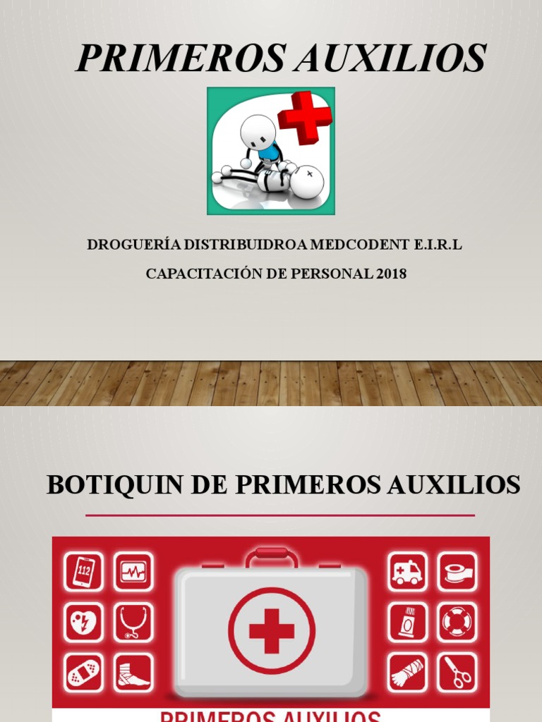 Capacitación PRIMEROS AUXILIOS | PDF | Reanimación cardiopulmonar | Lesión