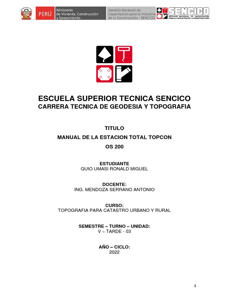 Manual Topcon OS 200 | PDF | Cartografía | Geofísica