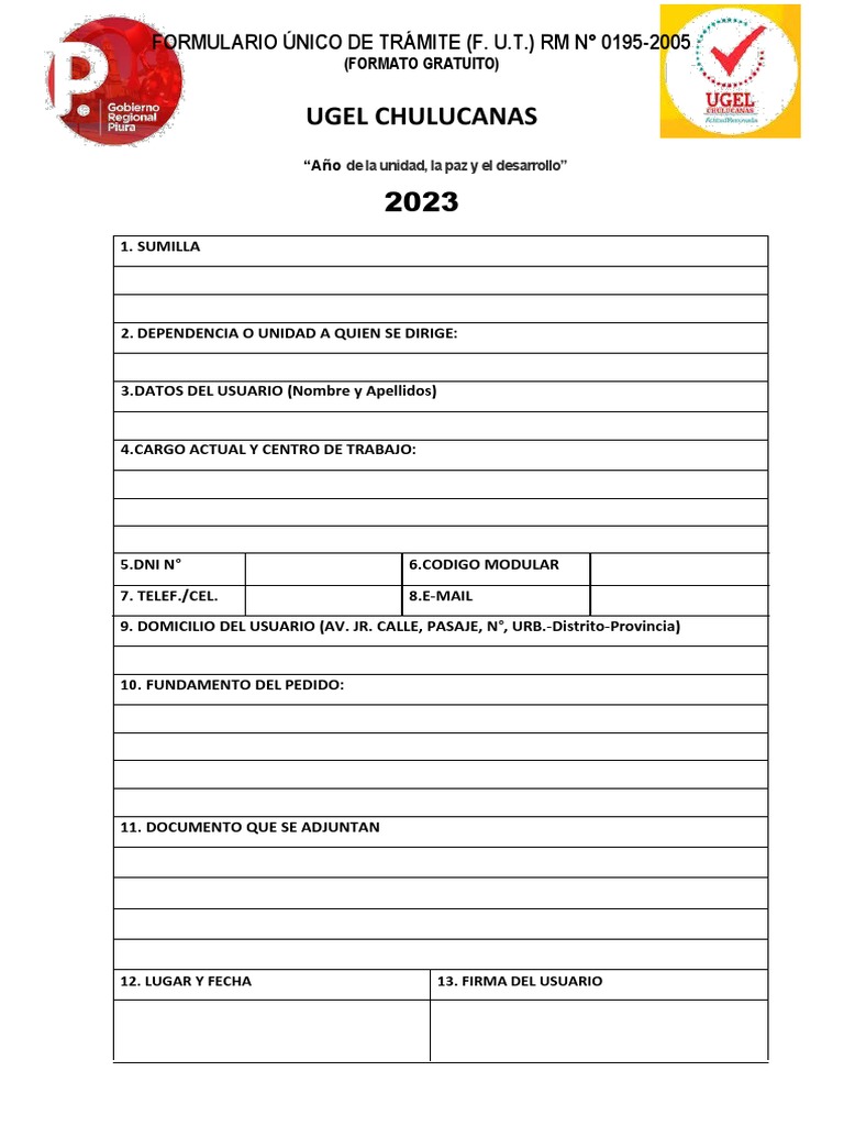 FUT 2023-UGEL Chulucanas | PDF