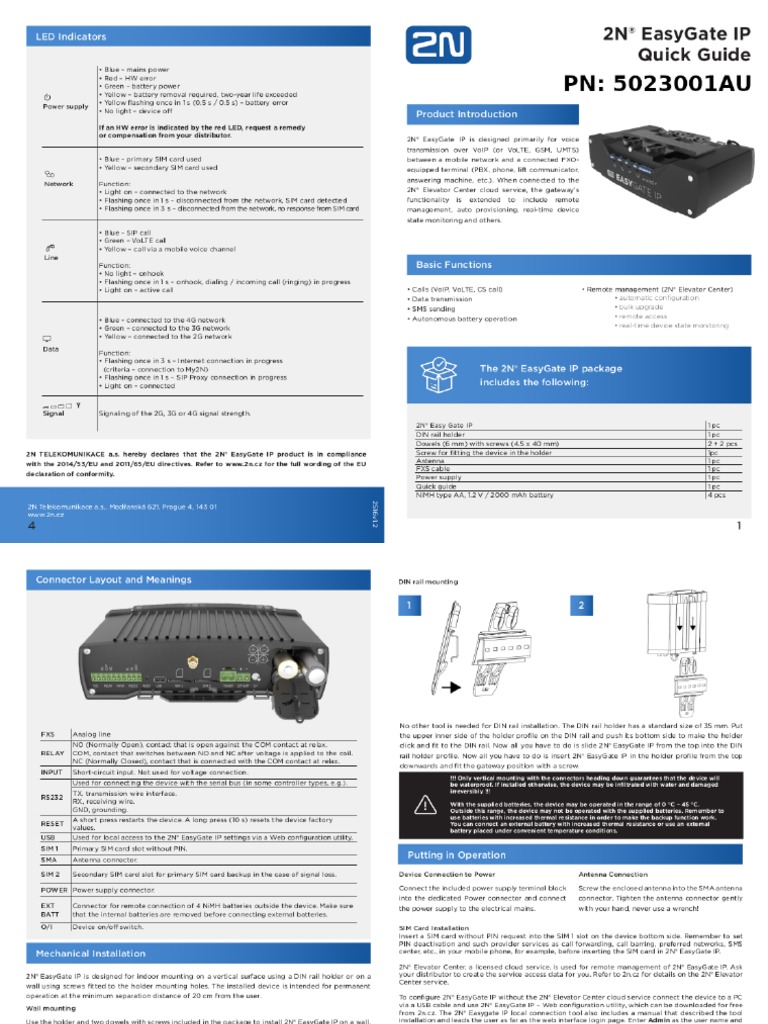 Easygate IP Quick Guide (EN) | PDF