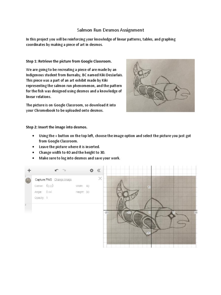 Salmon Run Desmos Assignment | PDF