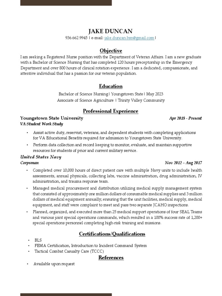 Transition Resume | PDF | United States Department Of Veterans Affairs ...