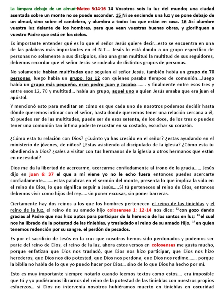 La Luz y el Almud en la Biblia | PDF | Cristo (título) | Jesús
