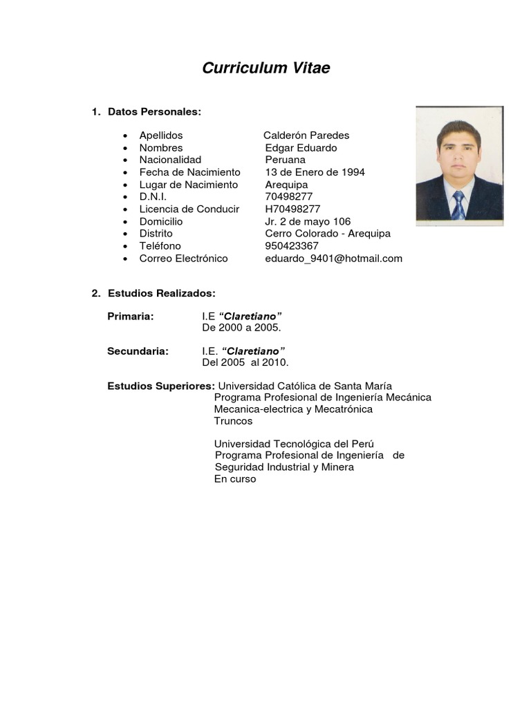 Curriculum Vitae Edgar Calderon | PDF | Teléfonos móviles | Business