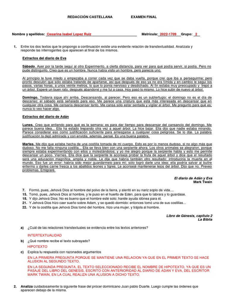 Examen Final Redacción | PDF