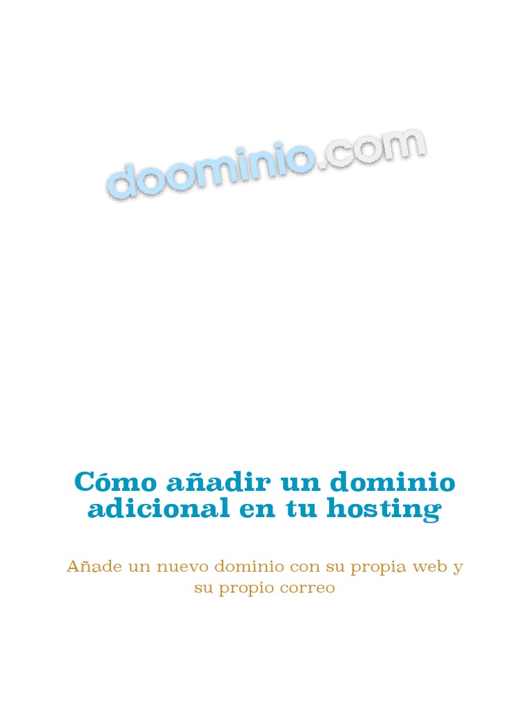 Como Anadir Dominio Adicional | PDF | Hogar y jardín