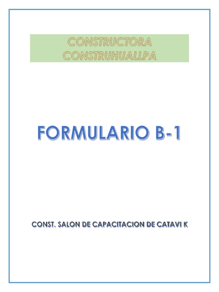 Formulario B-1 | PDF | Sector secundario de la economía | Diseño ...