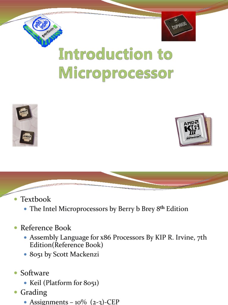 01 Introduction To Microprocessor | PDF | Central Processing Unit | Cpu Cache