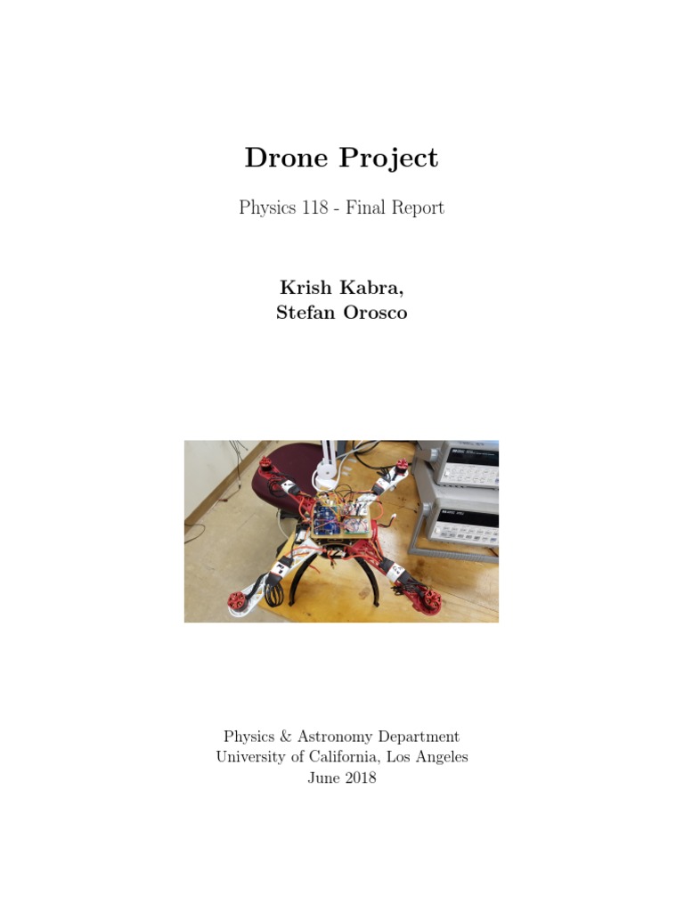 Drone Project: Physics 118 - Final Report | PDF | Electric Motor ...