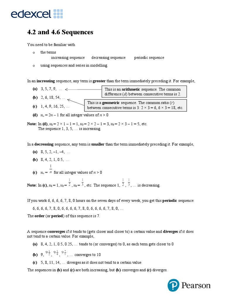 Sequences A Level | PDF | Logarithm | Sequence