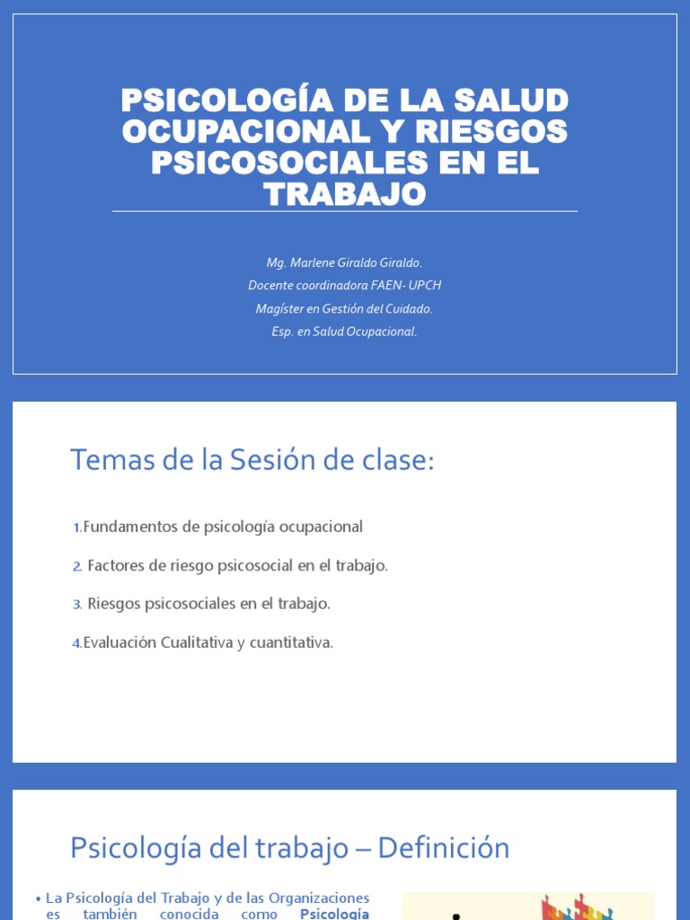 Psicología de La Salud Ocupacional | PDF | Psicología industrial y organizacional | Sicología