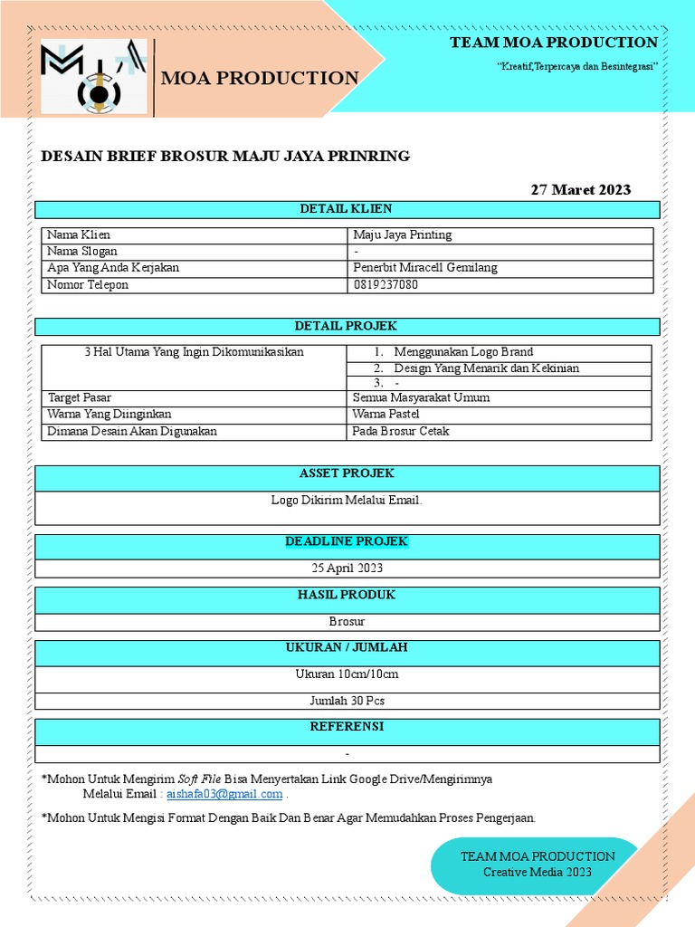 Desain Brief Brosur PDF | PDF | Seni