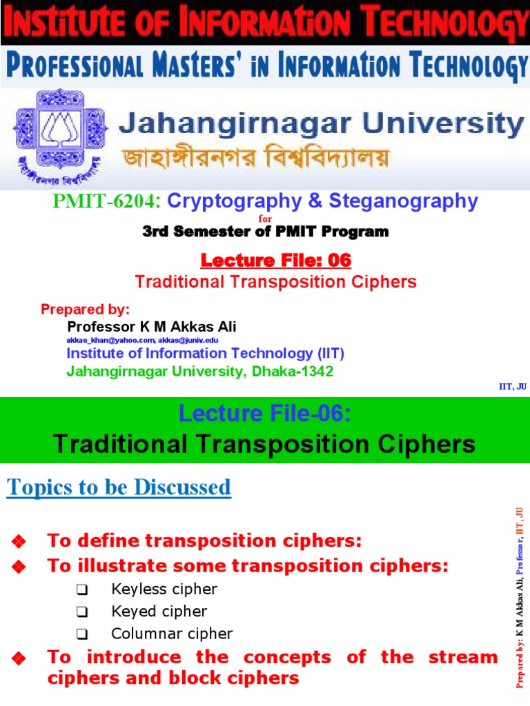 PMIT-6204:: Cryptography & Steganography | PDF | Cipher | Encryption