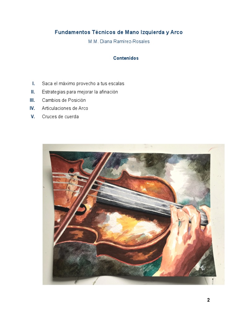 Diana Ramirez - Fundamentos Técnicos de Mano Izquierda y Arco | PDF ...