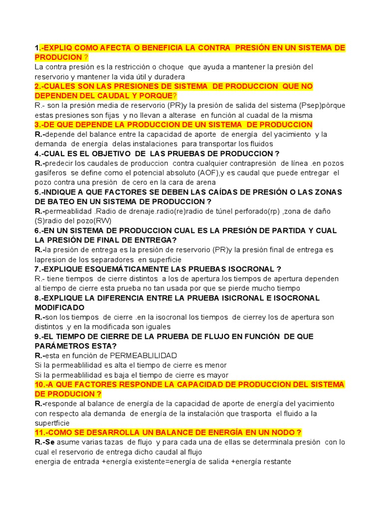 Examen de Mesa de Explota | PDF | Presión | Reservorio
