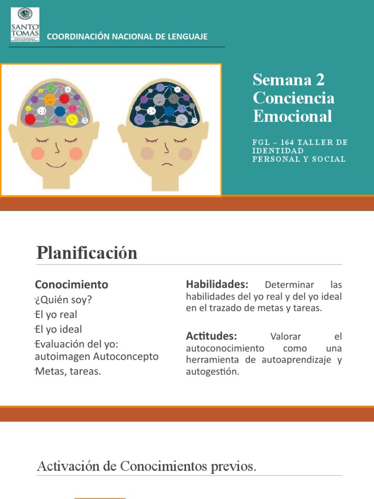 Semana 2 Conciencia Emocional: Coordinación Nacional de Lenguaje | PDF ...