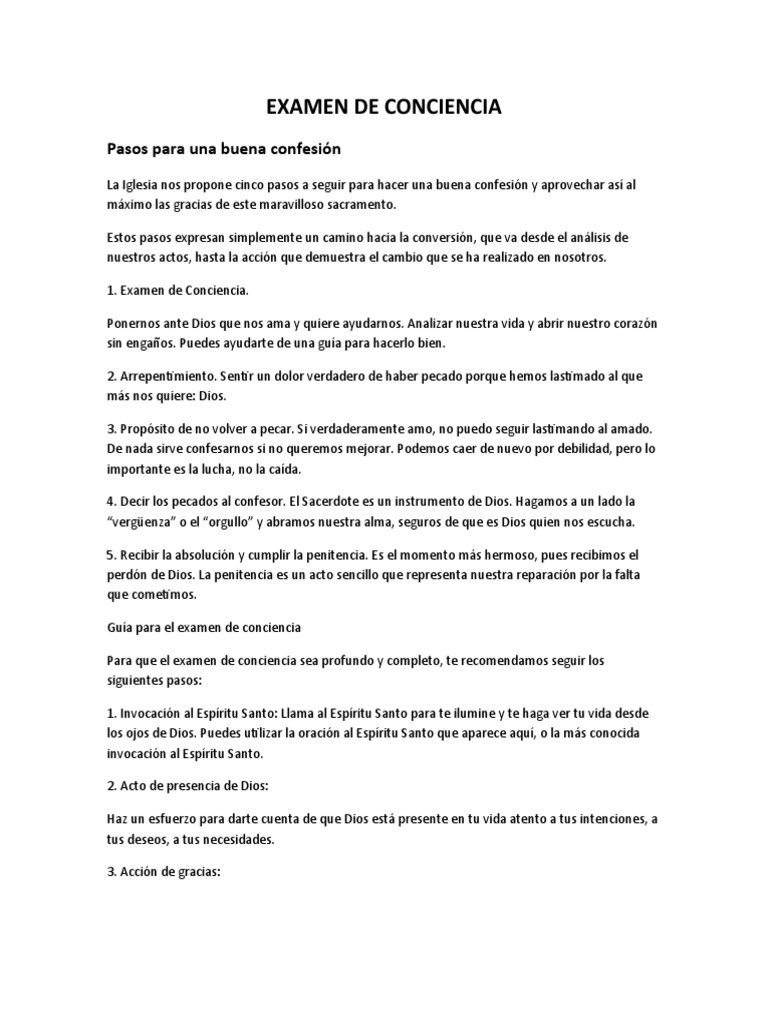 Examen de Conciencia | PDF