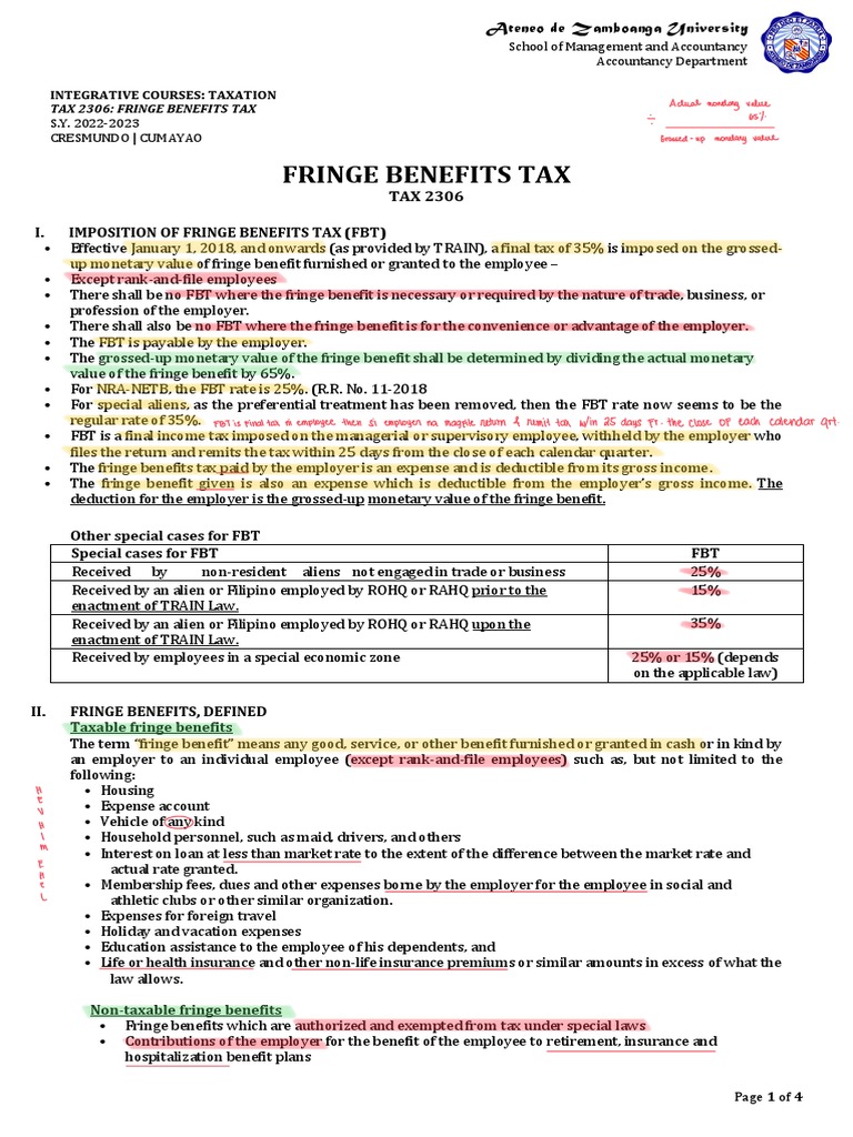 Understanding Fringe Benefits Tax (FBT) | PDF | Employee Benefits | Employment